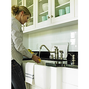 Newport Brass 940 Nadya Single Handle Single Hole Kitchen Faucet with Metal Leve, Satin Nickel