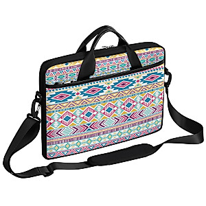 Aztec Graphic Laptop Computer Bag Waterproof Shoulder Messenger Bag 13-15 inch Durable Laptop Tote Bag with Shoulder Strap Handle Lightweight Crossbody Briefcase