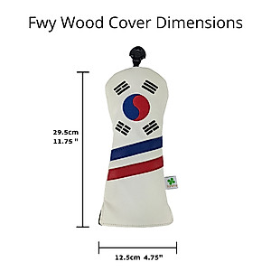 Foretra - Limited Edition Korea Flag Design - Fairway Wood Head Cover - Tour Quality Golf Club Cover - Style and Customize Your Golf Bag