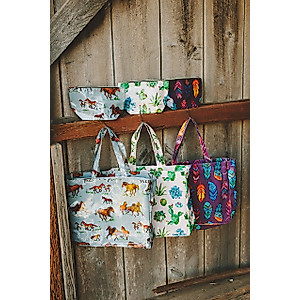 Fluffy Layers Collection Farm Country Girl Fashion PVC Tote Bag (Chickens & Leopard)…