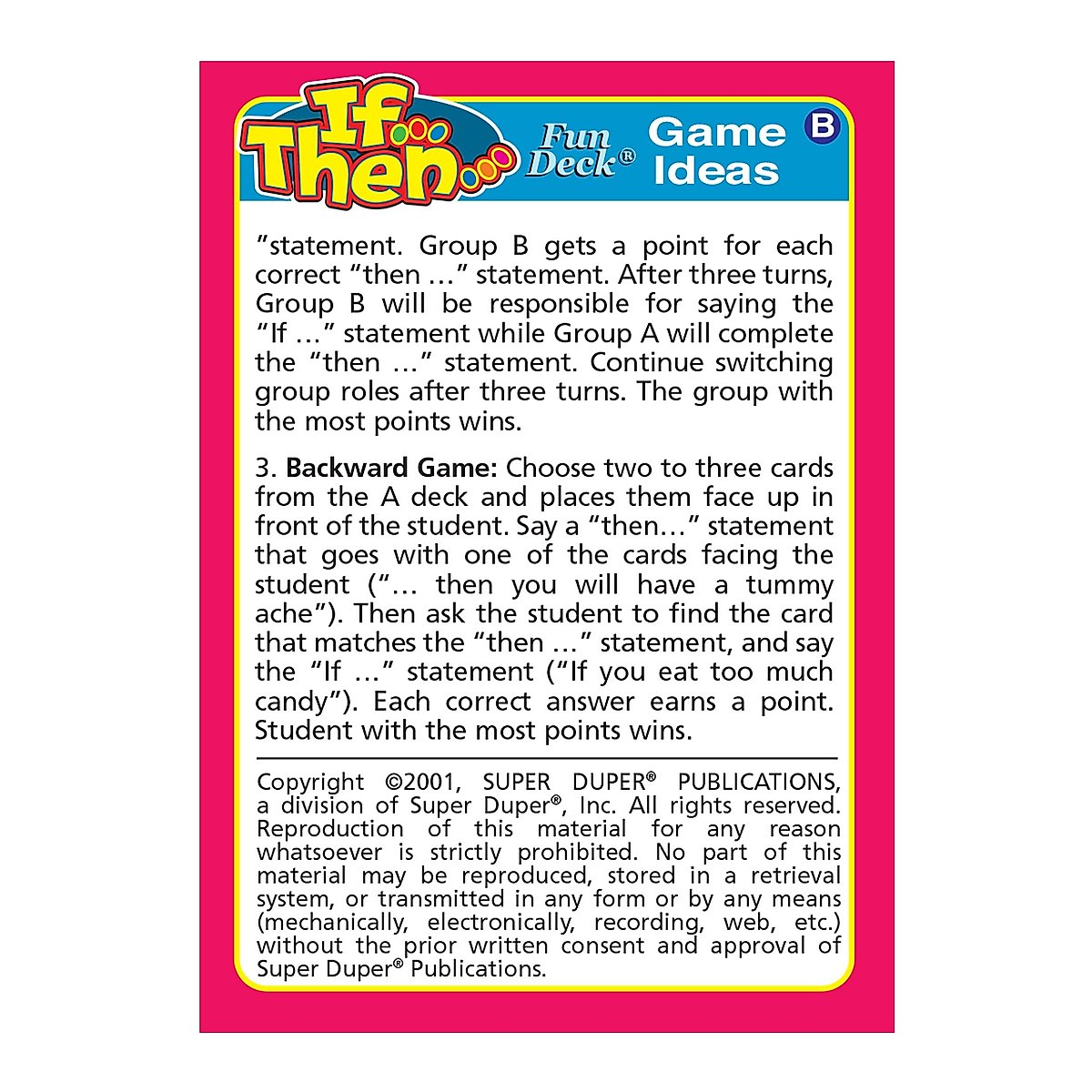Super Duper Publications | If… Then… Fun Deck | Logical Thinking and Problem Solving Skills Flash Cards | Educational Learning Materials for Children