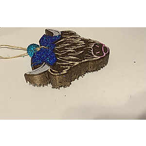 Custom Car Freshner, Highland Cow, Leather and lace