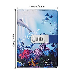 Lock Journal Combination Lock Writing Travel Diary Planner Organizer Digital Password Notebook Locking Journal Diary (style 2)