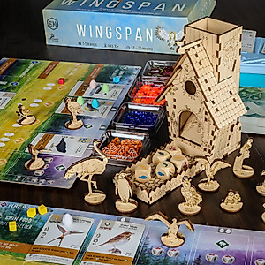 Bird Action Tokens Set of 100 PCS Laser Cut Plywood Markers, 25 Unique Bird Types Upgraded Game Accessories for Wingspan