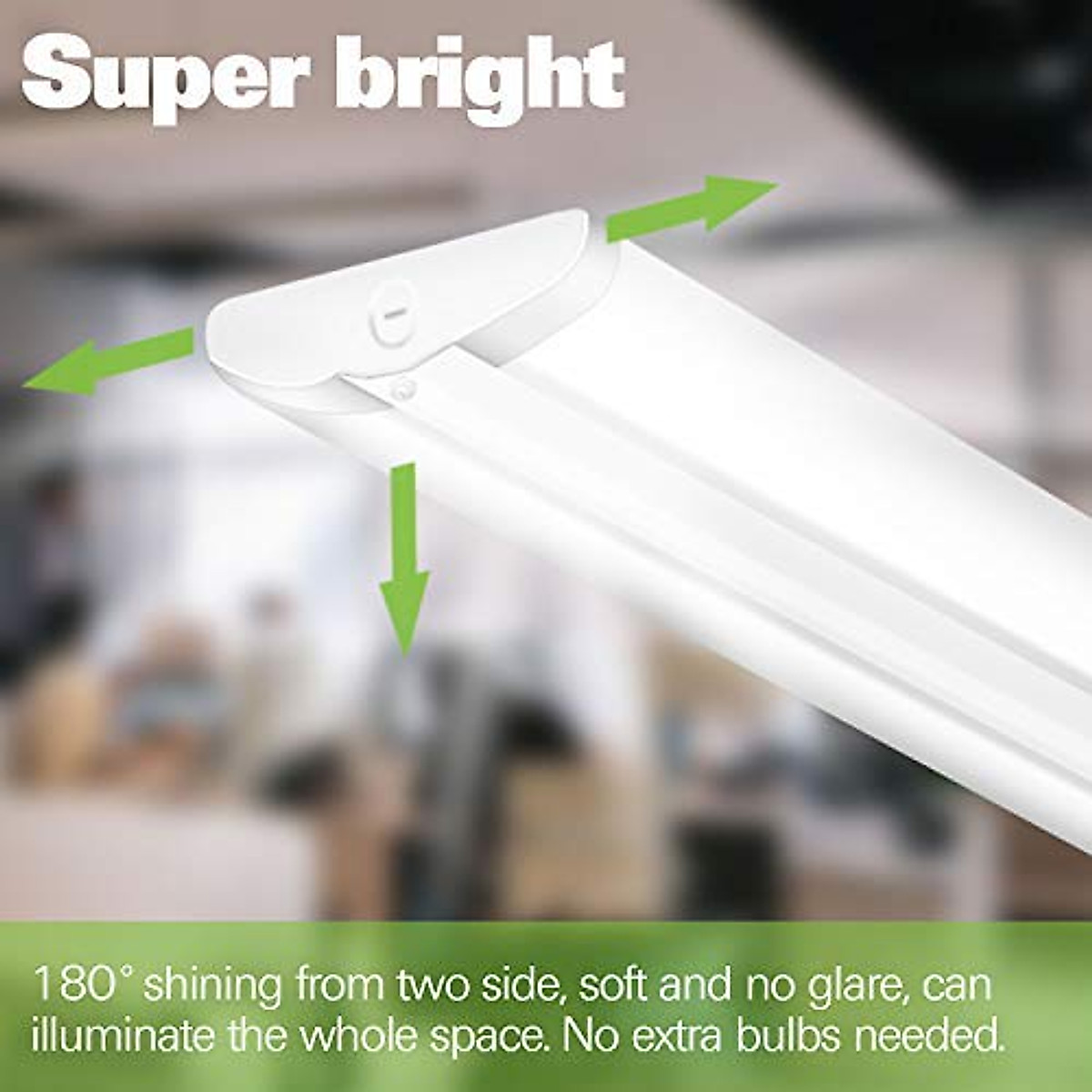 hykolity 110W 8FT LED Shop Lights Ultra Slim LED Wraparound, 12600lm 5000K LED Strip Lights, Flush Mount Warehouse Garage Office Ceiling Light Fixture, 8 Foot Fluorescent Tube Replacement - 4 Pack