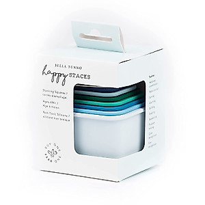 Bella Tunno Happy Stacks - Baby Stacking Cups, Montessori Silicone Baby Toys for Playtime and Development, Fun Educational Toys for Gross Motor Skills, Sorting, Counting and More, Jeweled Pink