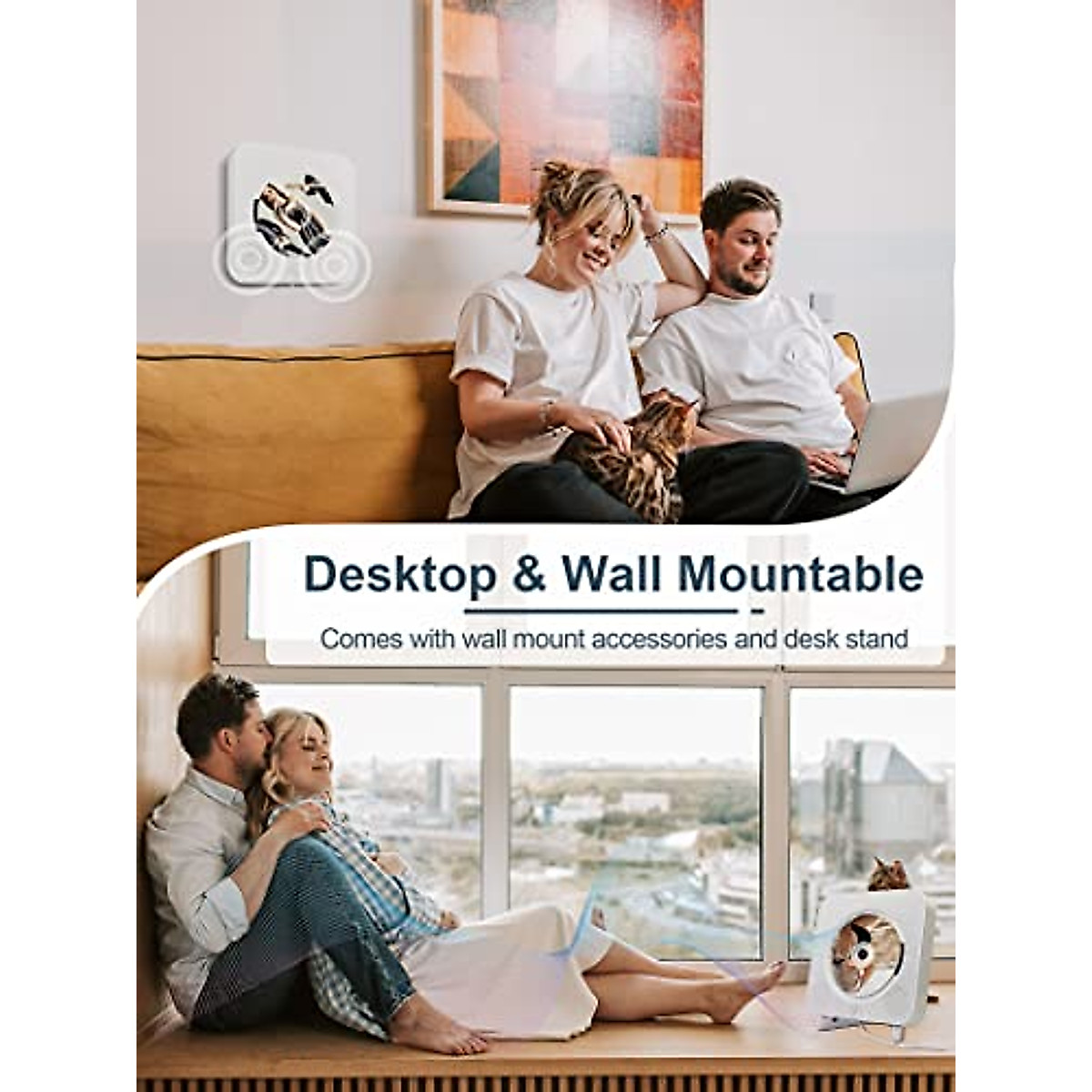 Wall Mountable CD Player - Homlab Bluetooth Desktop CD Player with Speakers, Dust Cover, FM Radio, Anti-Skip Protection, Portable Music Player Home Audio Boombox with LCD Display, Remote, Aux Input