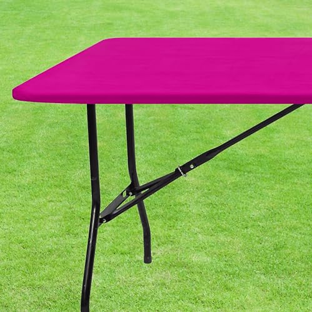 moty Folding Table Cover, Polyester Fitted Waterproof Outdoor Tablecloth Protector with Elastic for Rectangle Picnic Tables Washable for Patio Camping