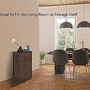 Dresser Storage Tower Sturdy Steel Frame Wood Top Storage Drawer Units for Hallway Entryway