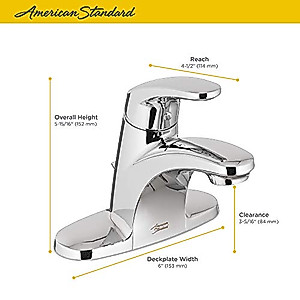 American Standard 7075000.002 Colony Pro Single-Handle Bathroom Faucet with Metal Drain, 1.2 GPM, Polished Chrome
