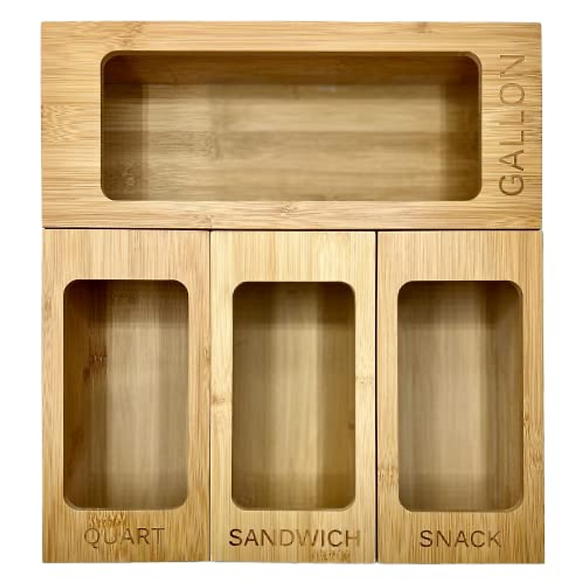 Ziplock Bag Storage Organizer (Natural Wood)