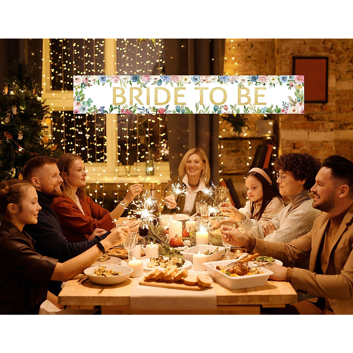 Joyiou Bride To Be Backdrop Banner Decorations, Large Rustic Bachelorette Engagement Party Lawn Sign Porch Sign, Bridal Shower Photo Booth Props for Indoor Outdoor (9.8x1.6ft)