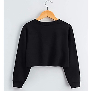 G-Amber Girls Long Sleeve Sweatshirts Kids Crop Print Funny Letters Fashion Pullover Tops Black Sorry I'm Not Listening