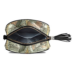 ALAZA Women's Ancient World Map Cross Body Bag Chain Shoulder Handbag Purse with Tassel