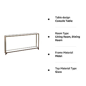 Southern Enterprises Bergen Narrow Metal Console Table, gold