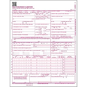 CMS 1500 Claim Forms - HCFA (Version 02/12) 2,500 Sheets, Approved OMB-0938-1197
