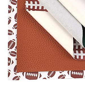 David Angie Football Soccer Ball Printed Faux Leather Sheet PU Textured Grain Leather Sheet Assorted 6 PCS 7.9" x 13.4" (20 cm x 34 cm) for Hair Accessories DIY Crafts Making (Ball)