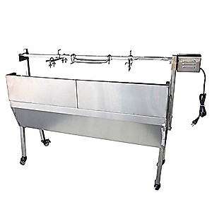 HayWHNKN Rotisserie Grill Roaster 66lbs Stainless Steel BBQ Rotisserie Grill Kit Pig Lamb Goat Chicken Charcoal Spit Roaster Rotisserie Grill for Garden Patio Outdoor Cooking Party (46 inches)