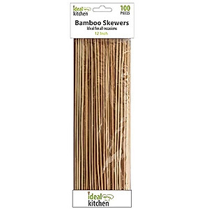 My Sales Ideal Kitchen Bamboo Skewers, 12 inch - 100PK, 100% Natural Bamboo