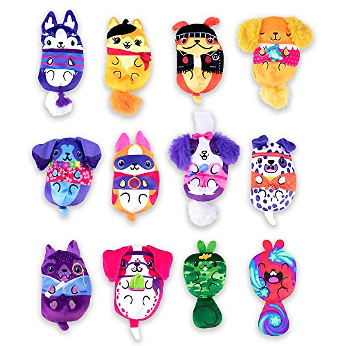 Dogs vs Squirls - Mystery Bag - 2pk - 4" Super-Soft & Bean-Filled Plushies! Collect These as Stocking Stuffers! Great for Advent Calendars - Great for Kids, Boys, & Girls!