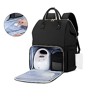 BAFASO Breast Pump Backpack with Laptop Sleeve, Breast Pump Bag Compatible with Spectra S1, S2 and Most Breast Pump Brands (Bag Only), Black