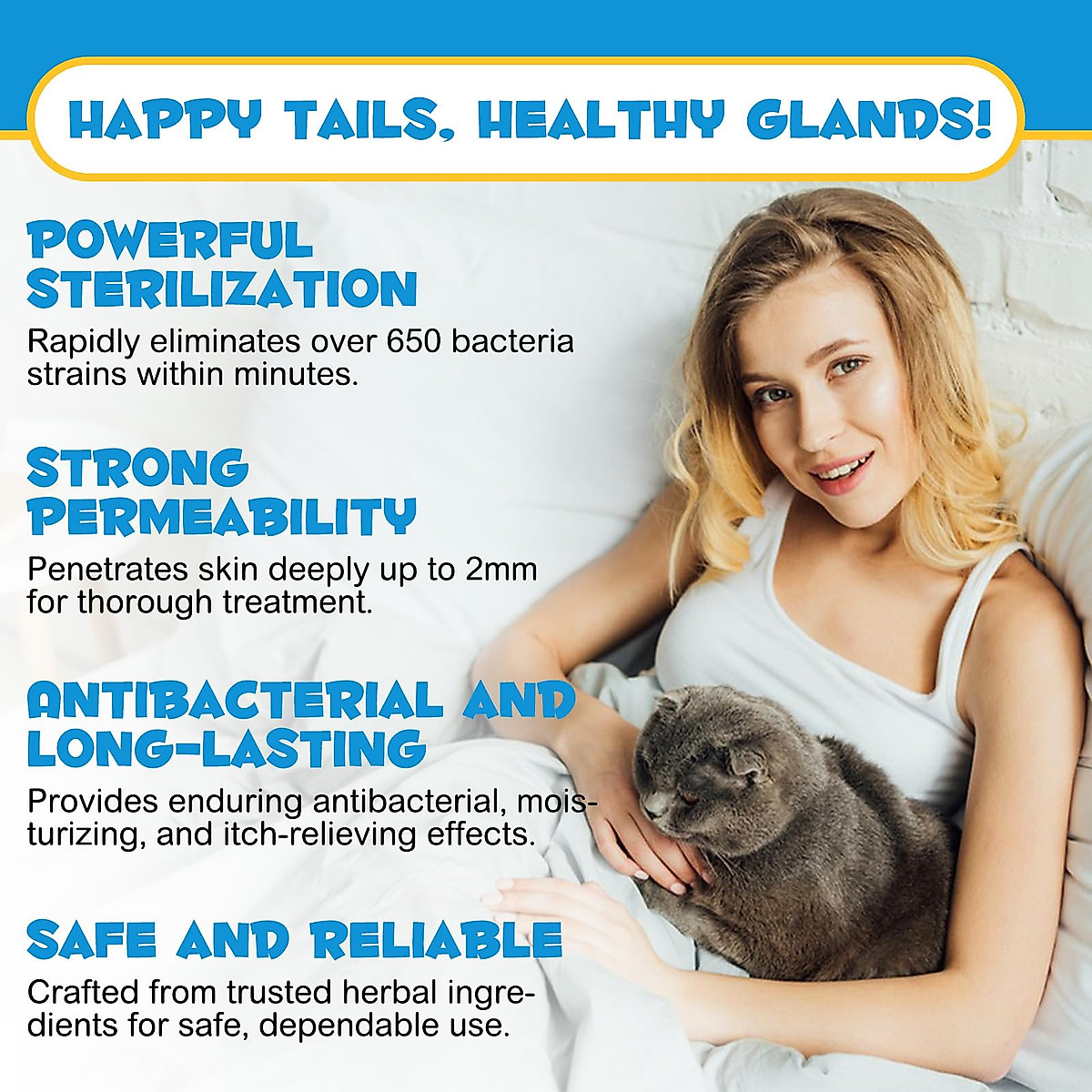 Anal Gland Spray for Cats, Cat Anal Gland Spray with Aloe Vera & Chamomile Eliminates Tough Odors, Supports Pain Relief & Soothes Itching - Pet Supplies Anal Gland Support Spray for Cats - 4.4 Fl Oz