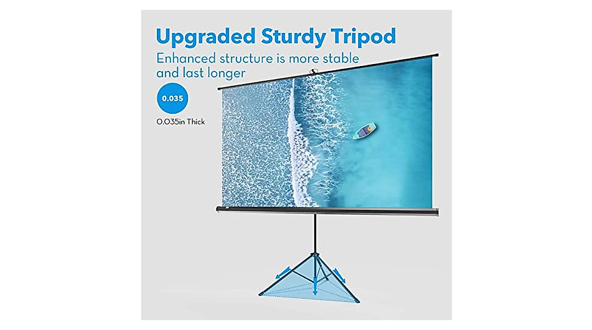 HYZ 100-Inch Projector Screen with Stand - Easy Setup for Indoor ...
