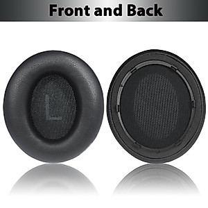 Adhiper Replacement Ear Pads for Anker Space Q45 Headphones, Ear Cushions for Soundcore by Anker Space Q45 Adaptive Noise Cancelling Headphones,with Buckle, Soft Protein Leather, Memory Foam(Black)