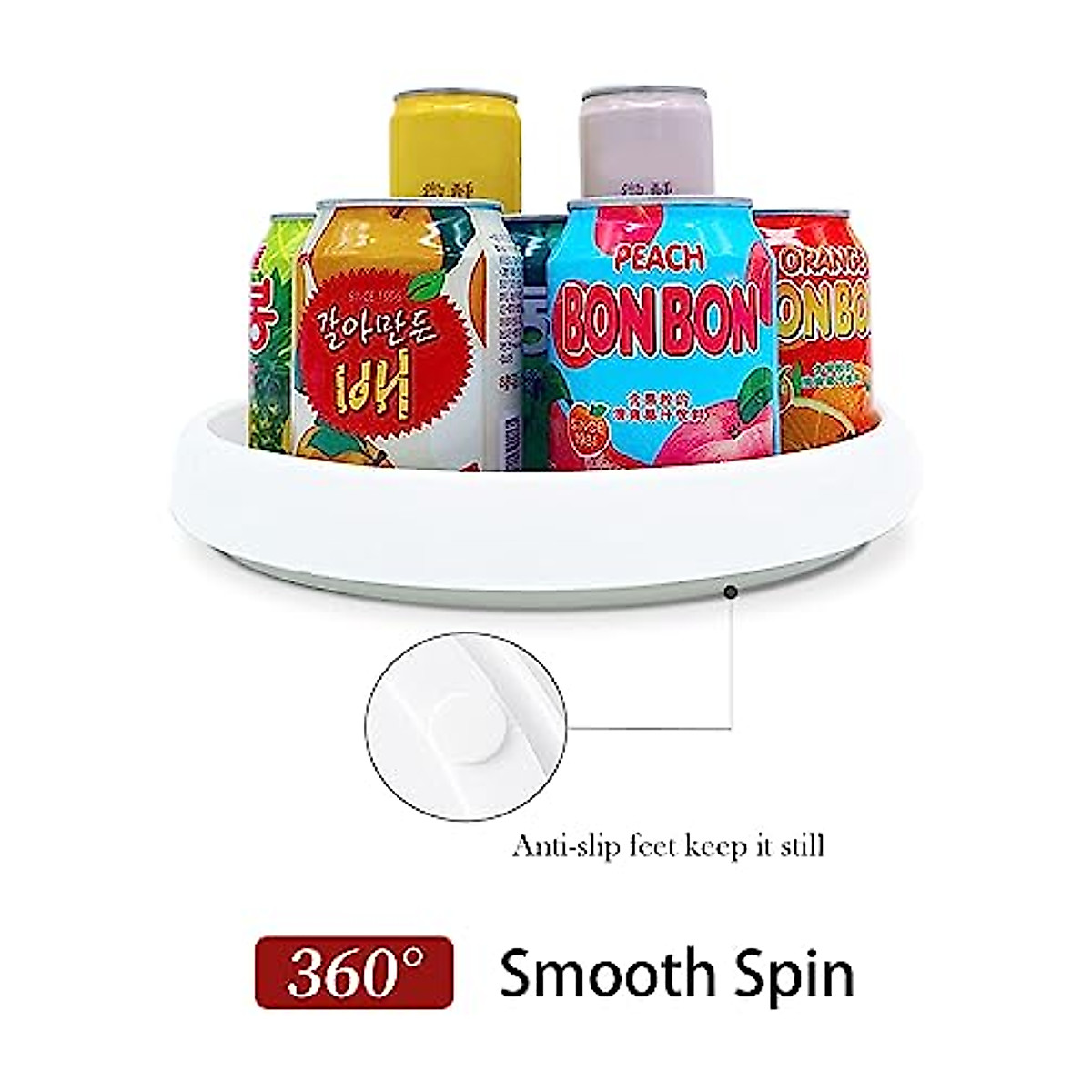 EVERQUEIN Lazy Susan Organizer, Lazy Susan Turntable for Cabinet Kitchen Pantry Refrigerator Bathroom Makeup Vanity Countertop, Non-Skid Spice Rack, Plastic (3 Pack, 10 Inch)