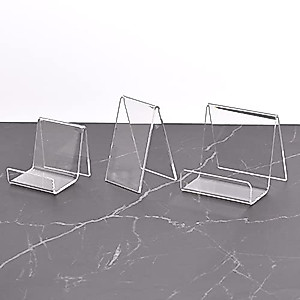 uxcell Shoes Display Stand Rack, 75x70x70mm Acrylic Storage Shelf Holder Clear