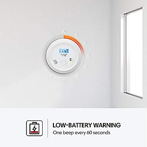 X-Sense Carbon Monoxide Detector Alarm, Replaceable Battery-Operated CO Alarm Detector with Digital Display, CO03B