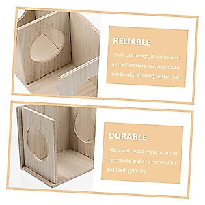 balacoo Funny Chamber Hideout Cabin and Hamsters Maze Ferret Toy Pet Hut Small Multi Clear Dwarf Compartment Window Chinchilla Hide for Squirrel Gerbil Hiding Wooden Nest Hamster