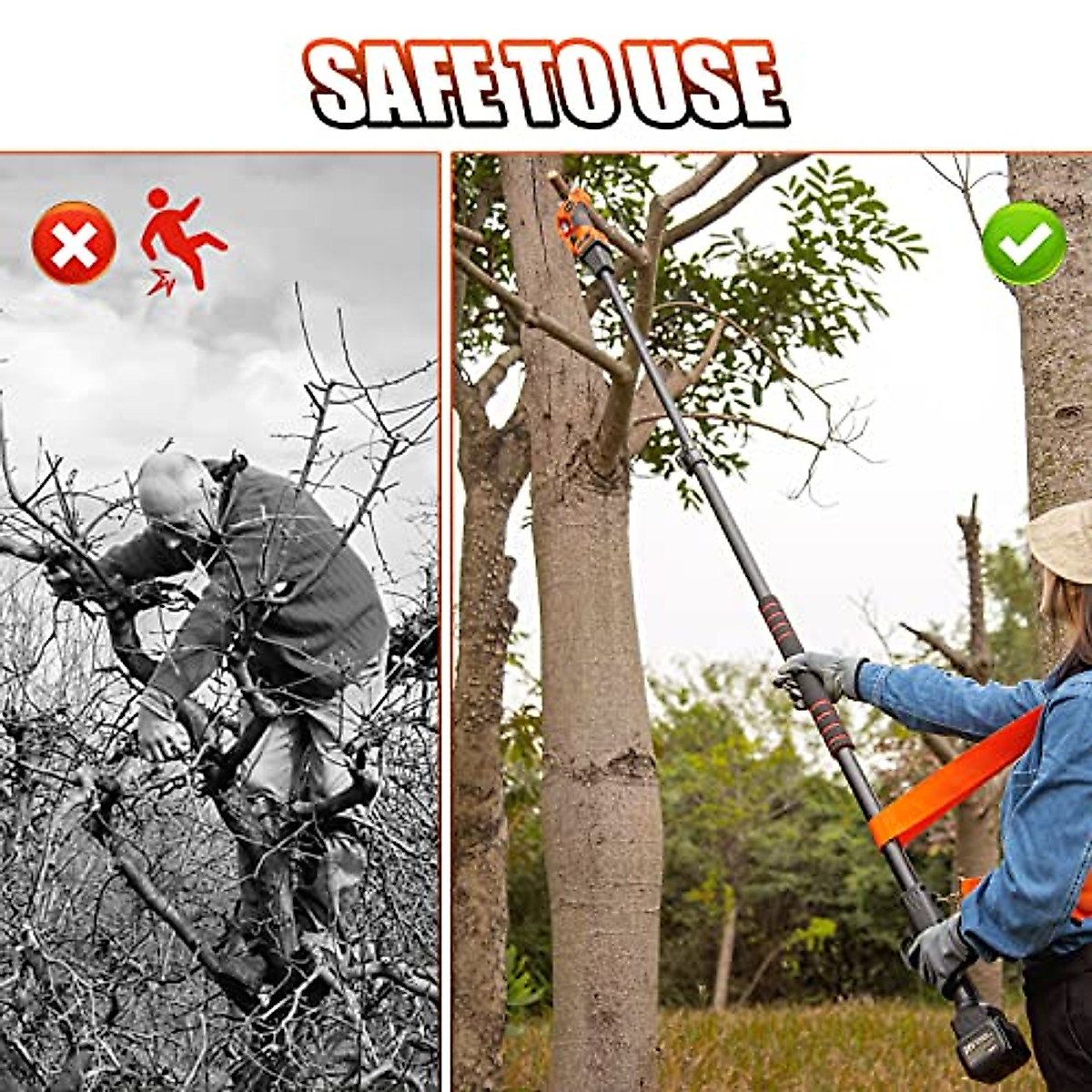 83Inch Telescopic Extension Pole for Kebtek B00840 Cordless Electric Pruning Shears, Sturdy and Lightweight Aluminum Alloy Telescopic Rod