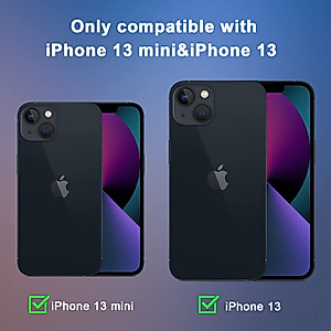 (2 Pack) Orzero Camera Lens Protector Compatible for iPhone 13/ iPhone 13 Mini, Protector de Cámera Premium Metal Glass Strong Adhesion HD Anti-Scratch Full Coverage [No Affect on Night Shots] - Black