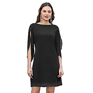 GRACE KARIN Summer Dresses for Women 2023 Loose Tunic Chiffon Dress Plus Size Black XXL