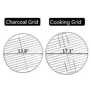 ROVSUN 18 inch BBQ Charcoal Grill, Outdoor Portable Kettle Barbecue Grill with Stand, Heat Control,Camping Patio Backyard Picnic
