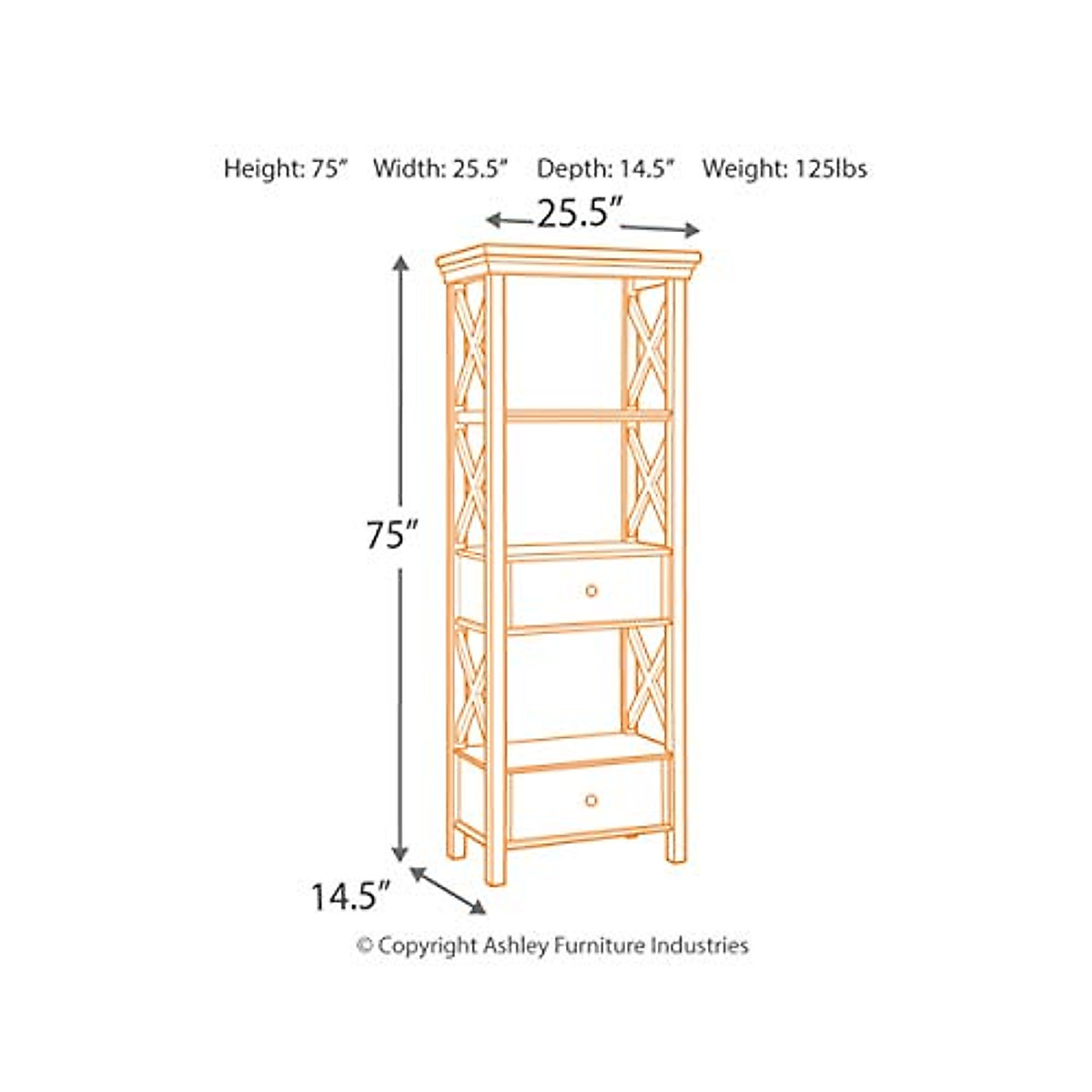 Signature Design by Ashley Bolanburg Cottage Chic Display Cabinet or Bookcase, Antique White