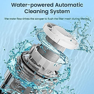 Vortopt Spin Down Sediment Water Filter,Automatic Flushing,Whole House Water Filter for Well Water,Protect Other Filter Systems and Appliances,40 Micron Flushable Prefilter Filtration, Q700