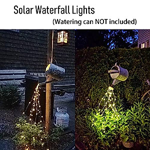 Mocalido Solar Fairy Lights Outdoor, Multi Strand 180 LEDs 8 Modes Watering Can Light, Waterproof Solar Powered Firefly Bunch Lights for Garden, Warm White