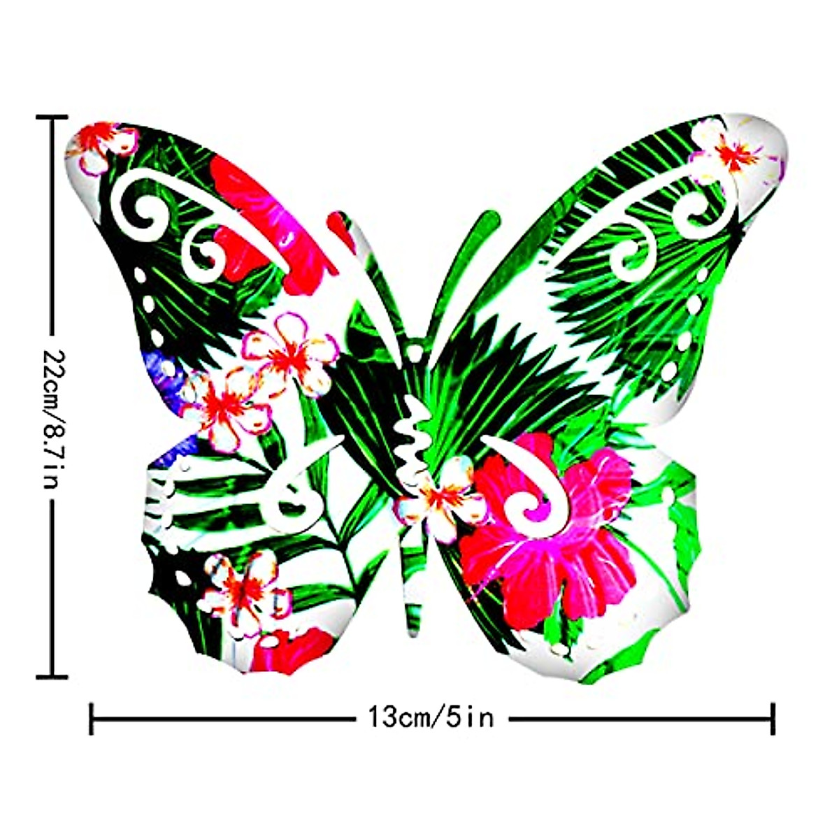 Ygreenparty 4 Pieces Metal Butterfly Wall Art Decor Colorful Butterfly Hanging Wall Sculpture Garden Wall Decor for Bedroom Living Room Office Indoor Outdoor Boho Decor