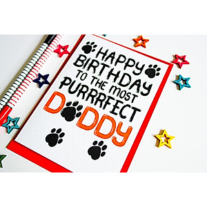 Happy Birthday Card From The Cat, To The Most Purrrfect Daddy For Cat Lover Dad