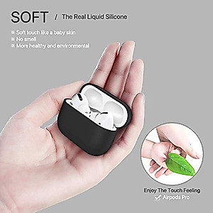 Miracase Liquid Silicone Cases Compatible with iPhone 11 6.1 inch(2019) and Airpods Pro(Black)