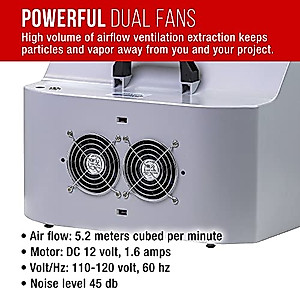 Master Airbrush Portable Hobby Airbrush Paint Spray Booth Kit with 4 LED Lights, Turntable - Powerful Dual Exhaust Fans with Filter & Extension Hose - Painting Projects, Models, Arts, Crafts, Cakes