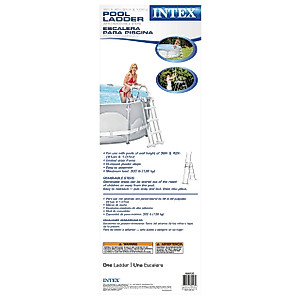 INTEX Deluxe Pool Ladder with Removable Steps for 36-Inch and 42-Inch Wall Height Above Ground Pools