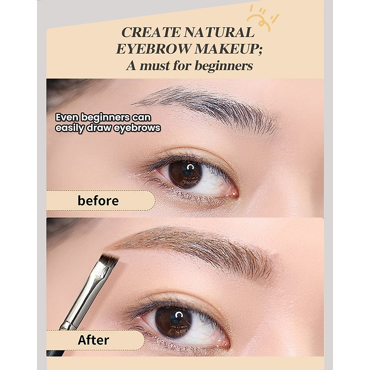 Ultra-Thin Angled Eyebrow Eyeliner Brush Set - 2Pcs Angled Precision Eye Brow Makeup Brush, Fine Point Eyeliner Brush, Cruelty-Free Synthetic Bristles Slanted Pro Eye Makeup Tool Kit, Gift for Women