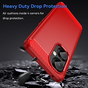 Jusy Case for Oneplus Nord N30 5G with [2*HD Tempered Glass Screen Protector], Enhanced Grip Light Shockproof Flexible TPU Rubber Protective Cover for 1+ Nord N30 5G (Red)