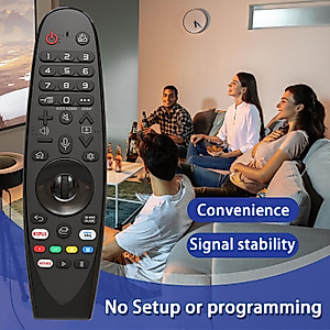 Magic Remote Control for LG Remote,AKB75855501,MR20GA Remote Control for LG UHD OLED QNED NanoCell 4K 8K with Netflix and Prime Video Hot Keys, [NO Voice Function No Pointer Function]