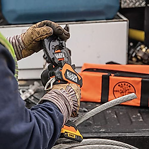 Klein Tools BAT20GD10 Cable Cutter, Gear Cable Cutter Battery Operated Kit With Dewalt 20 Volt 2 Ah Battery for Copper and Aluminum