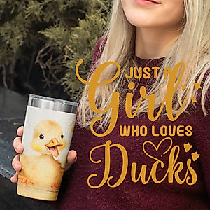Onebttl Duck Gifts - Glitter 20oz Coffee Mug Tumbler for Girls & Birthday Occasions