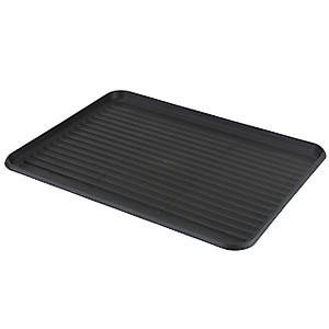 Kitchen Details Utensil Holder Tray Geode Deluxe Dish Drying Rack with Drain Board, Cutlery Basket, Iron Frame, Satin Gold